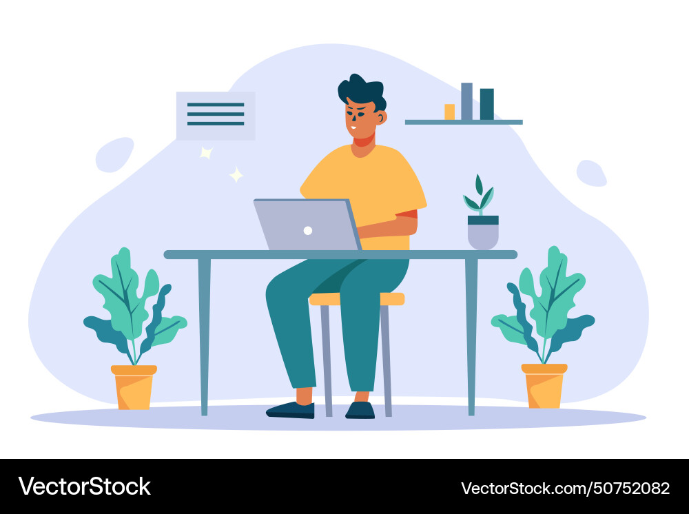 A supervisor is working in his office the manager Vector Image