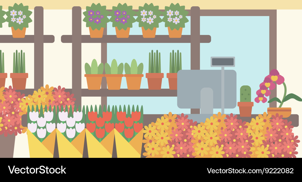 Background of flower shop Royalty Free Vector Image