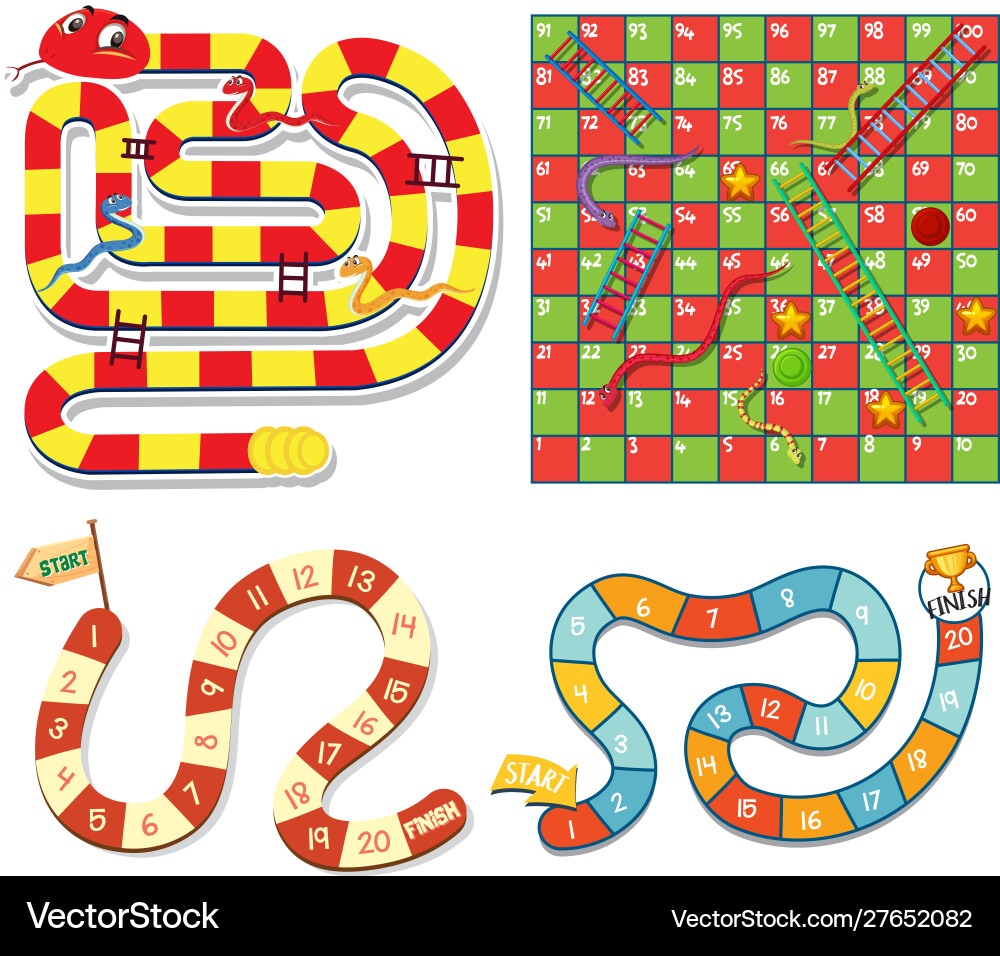 Boardgame design template in four designs Vector Image