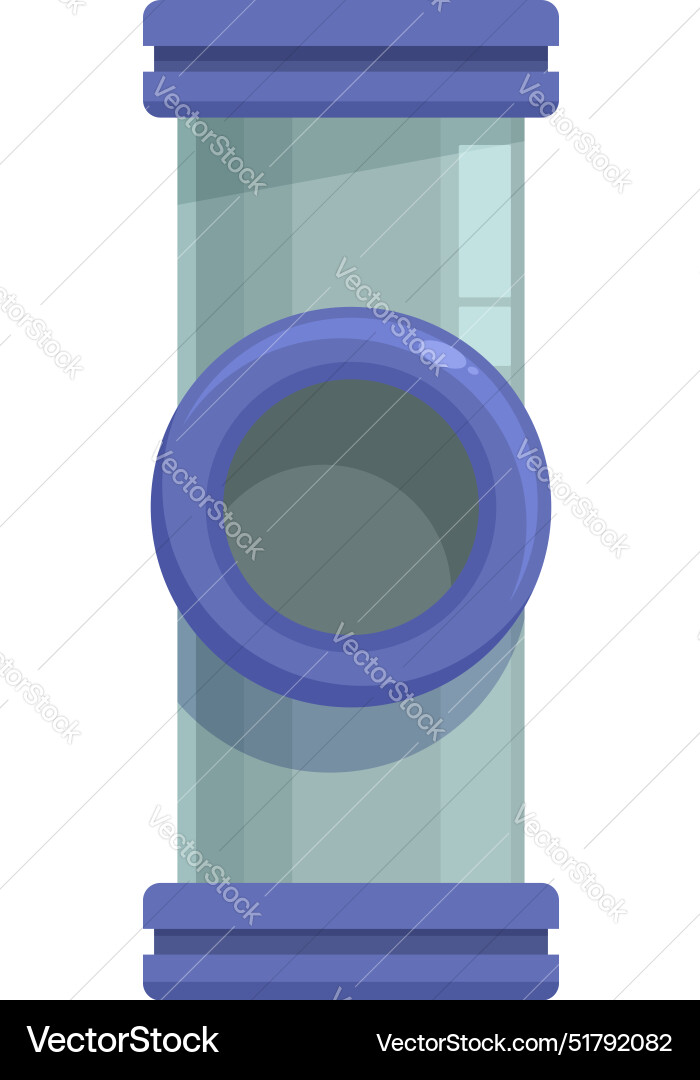Cartoon style pipe section connecting plumbing Vector Image