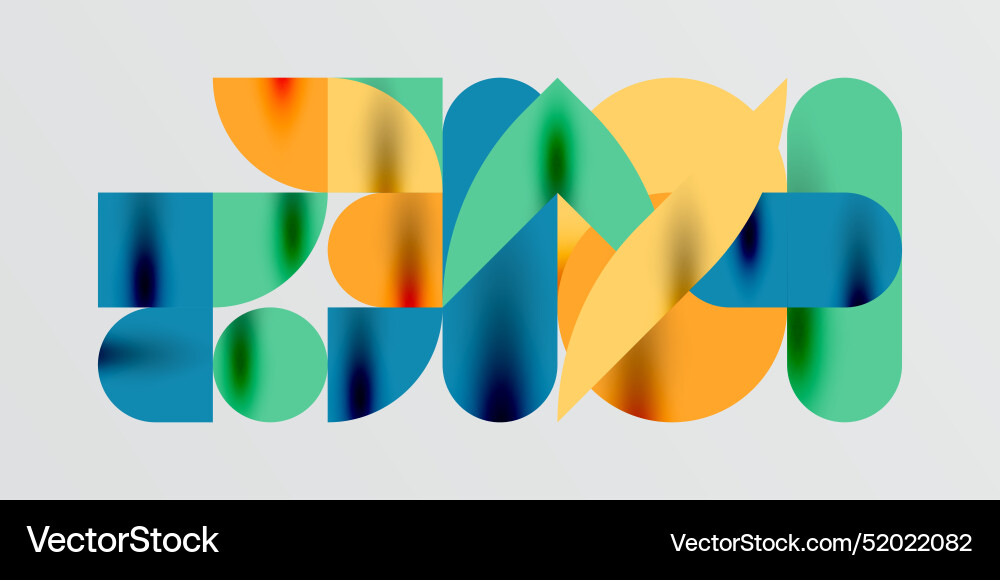 Circles semi squares and round shapes Royalty Free Vector