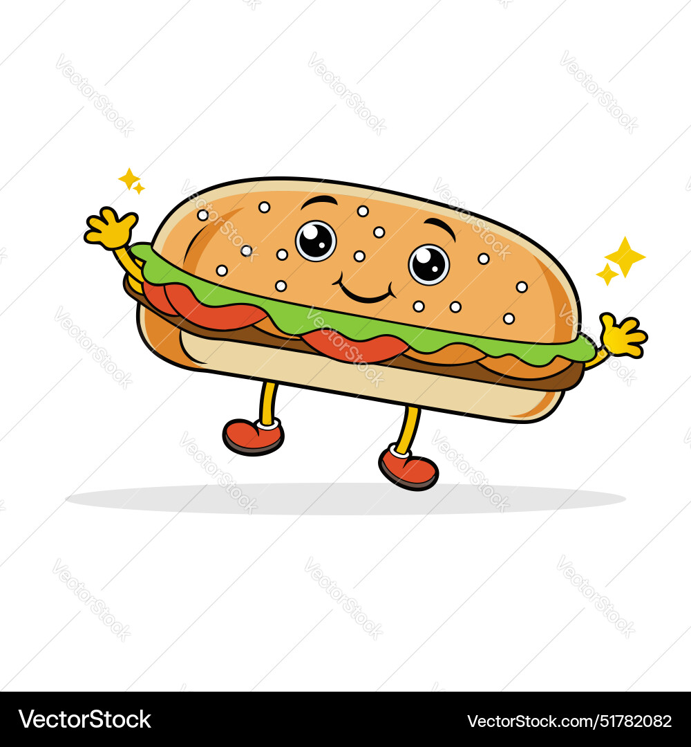Cute meatball cartoon with in isolated layer Vector Image