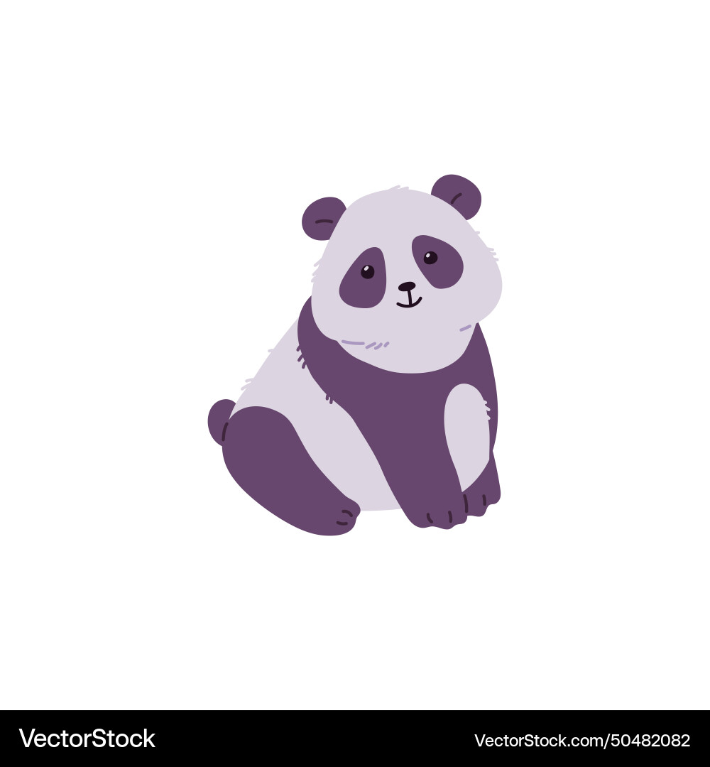 Cute smiling panda is sitting cartoon Royalty Free Vector