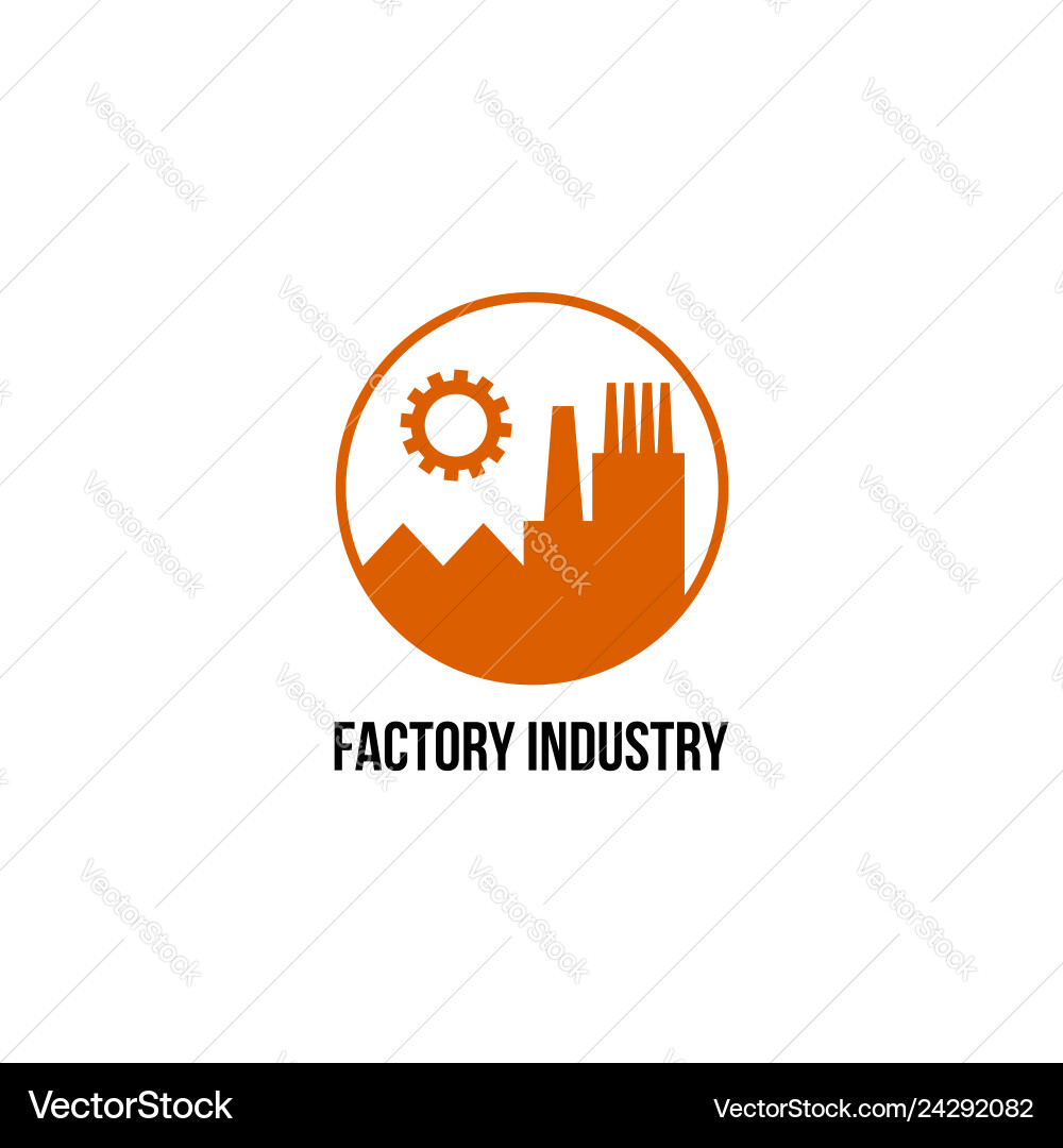 Factory industry logo Royalty Free Vector Image