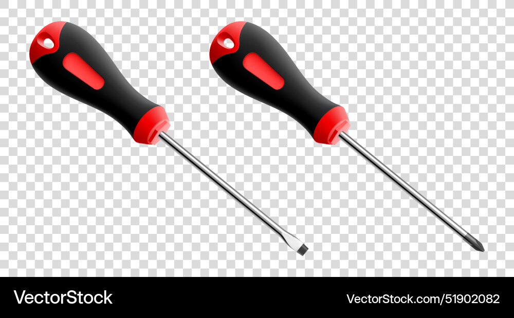 Flathead screwdriver and phillips Royalty Free Vector Image