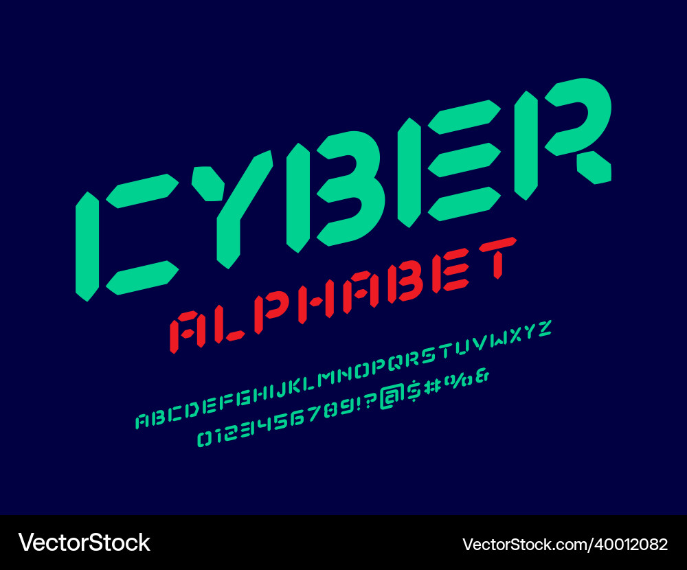 Futuristic font Royalty Free Vector Image - VectorStock