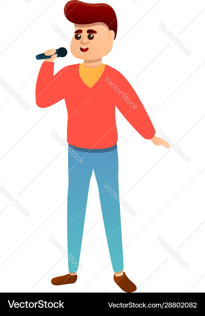 Guy singer icon cartoon style Royalty Free Vector Image