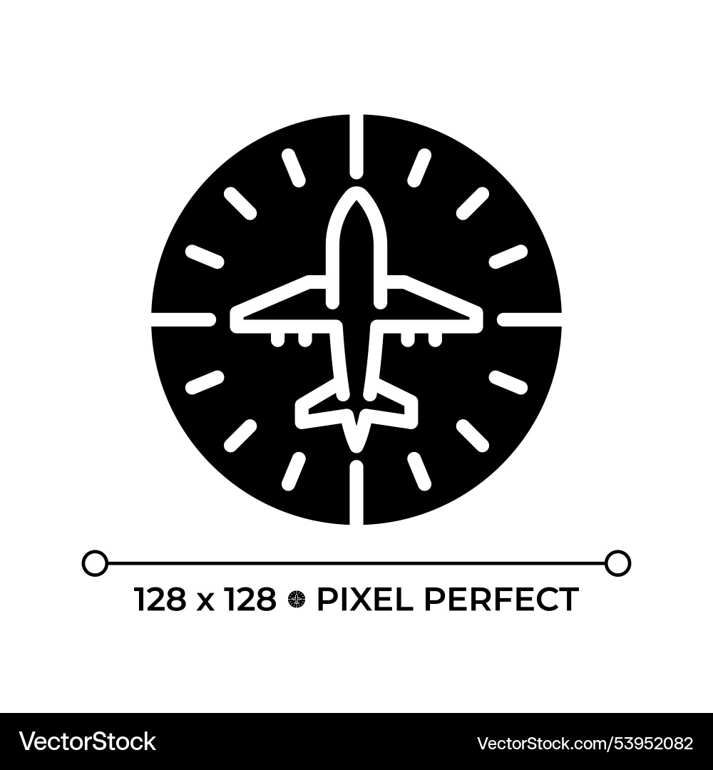 Heading indicator black glyph icon Royalty Free Vector Image