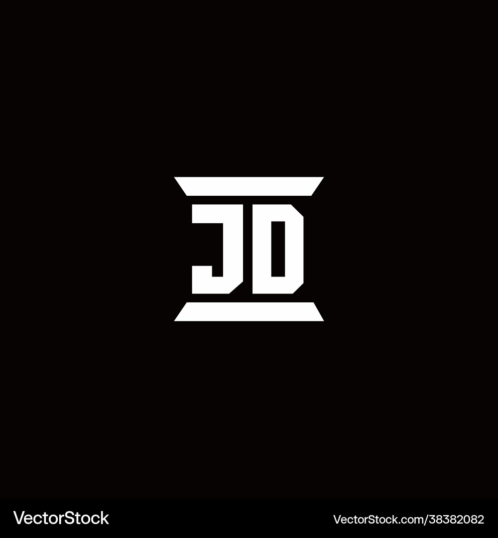 Jd logo monogram with pillar shape designs Vector Image