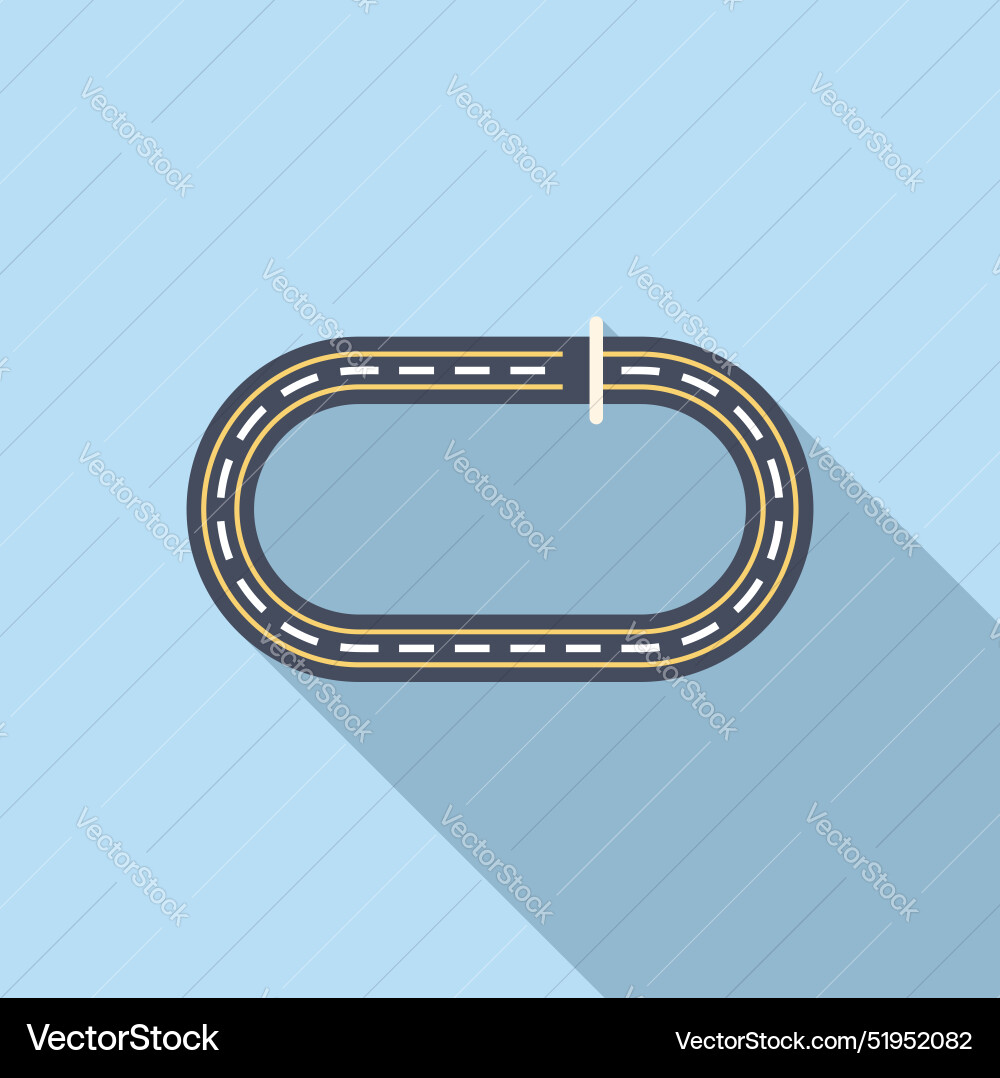 Minimalist oval racetrack with finish line Vector Image