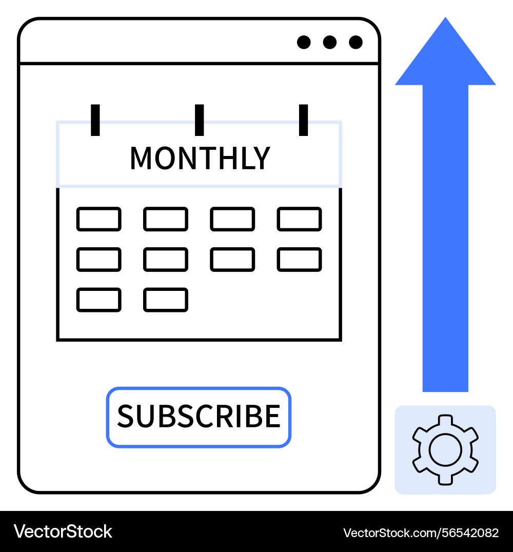 Monthly subscription interface with calendar Vector Image