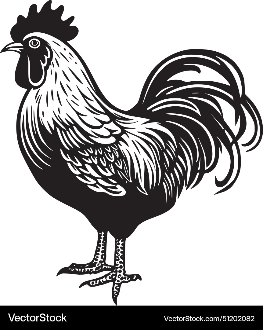 Rooster - minimalist and flat logo Royalty Free Vector Image