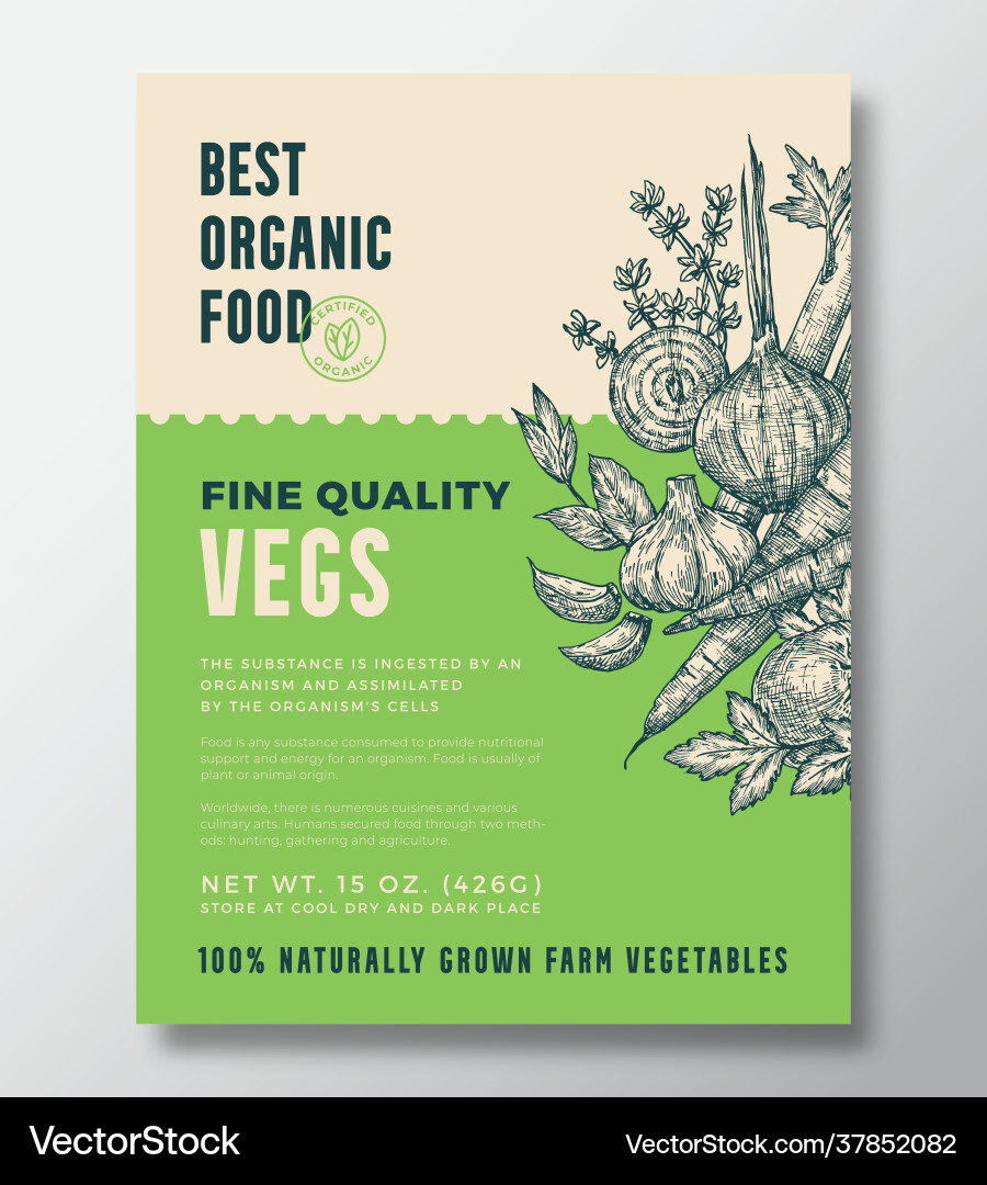 Vegetable food packaging Royalty Free Vector Image