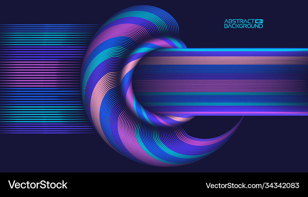 Abstract art backdrop colorful curly circle Vector Image