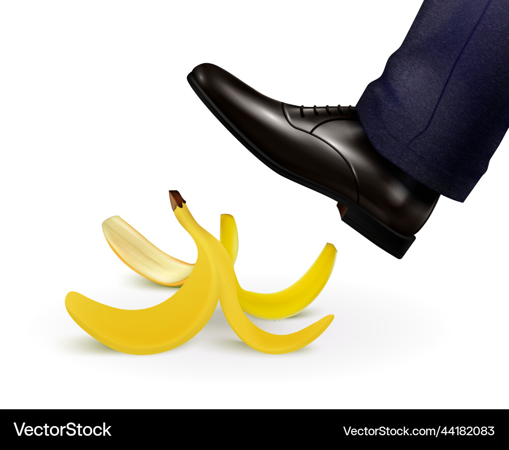 Banana Peel Slip Hazard Royalty Free Vector Image