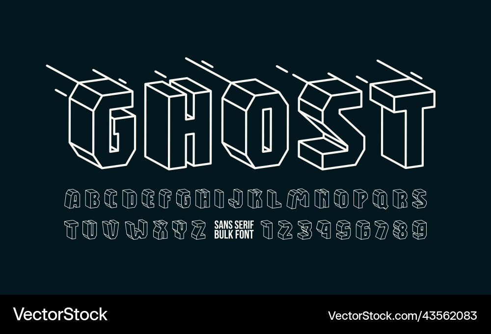 Bulk sans serif font Royalty Free Vector Image