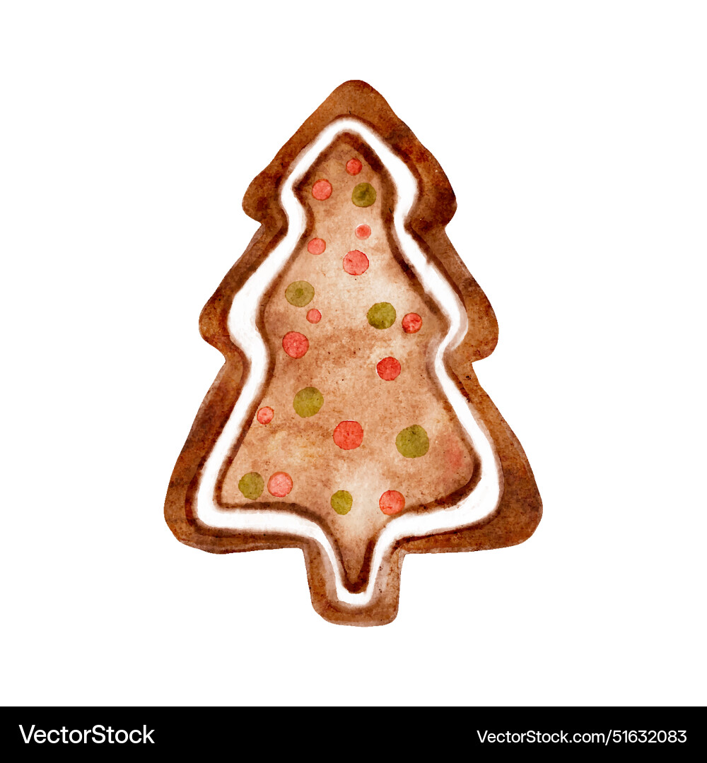 Cookie gingerbread in the christmas tree shape Vector Image