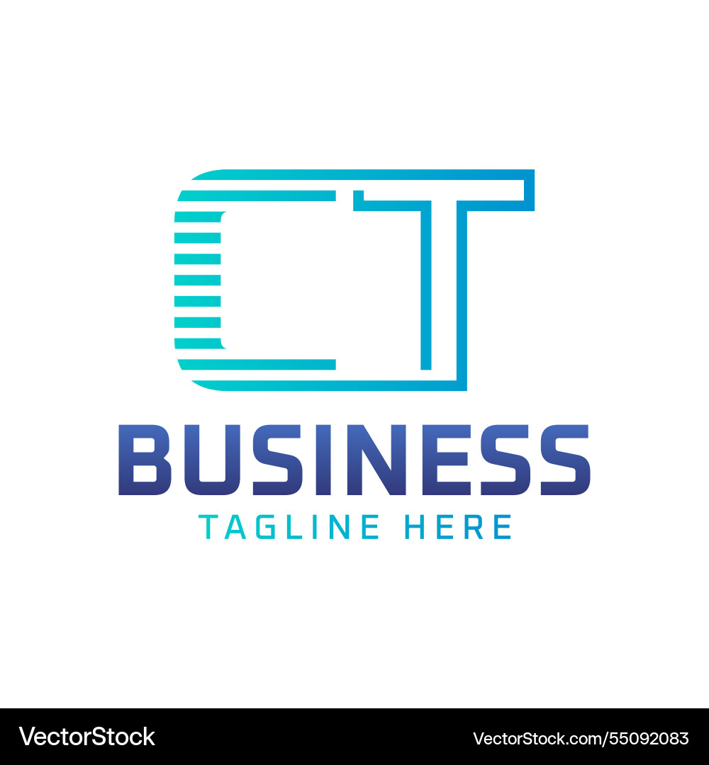Ct logo design sleek modern letter Royalty Free Vector Image