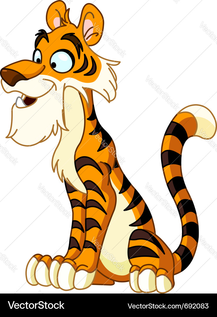 Cute Young Tiger Cub Royalty Free Vector Image