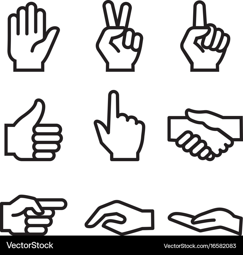 Human hand icon Royalty Free Vector Image - VectorStock