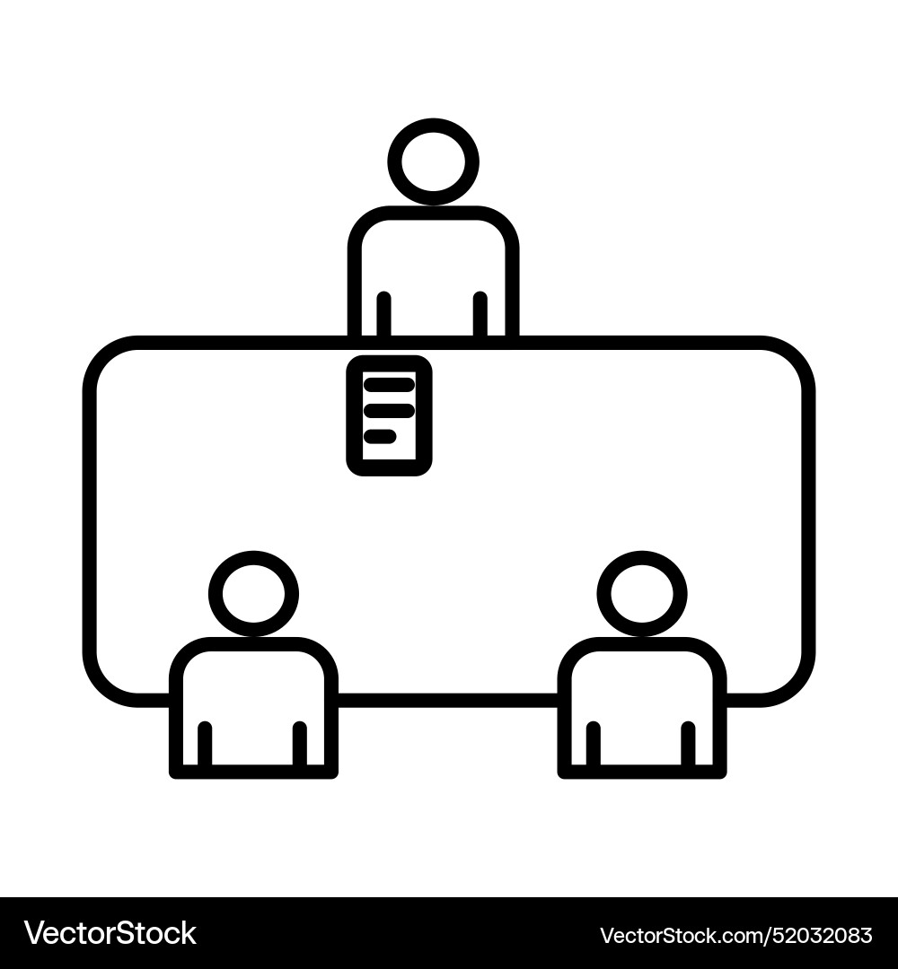 Job interview icon linear logo mark in black Vector Image