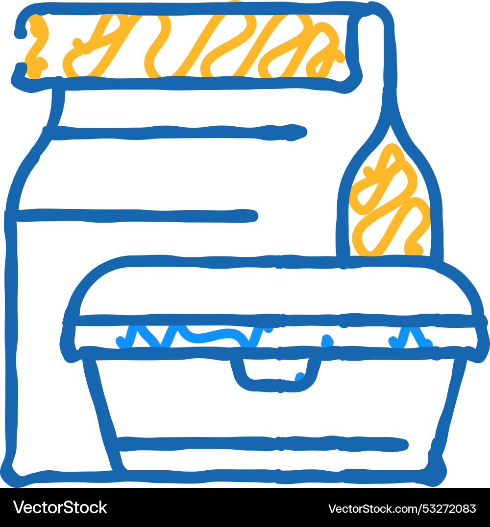 Lunch box canteen icon doodle Royalty Free Vector Image