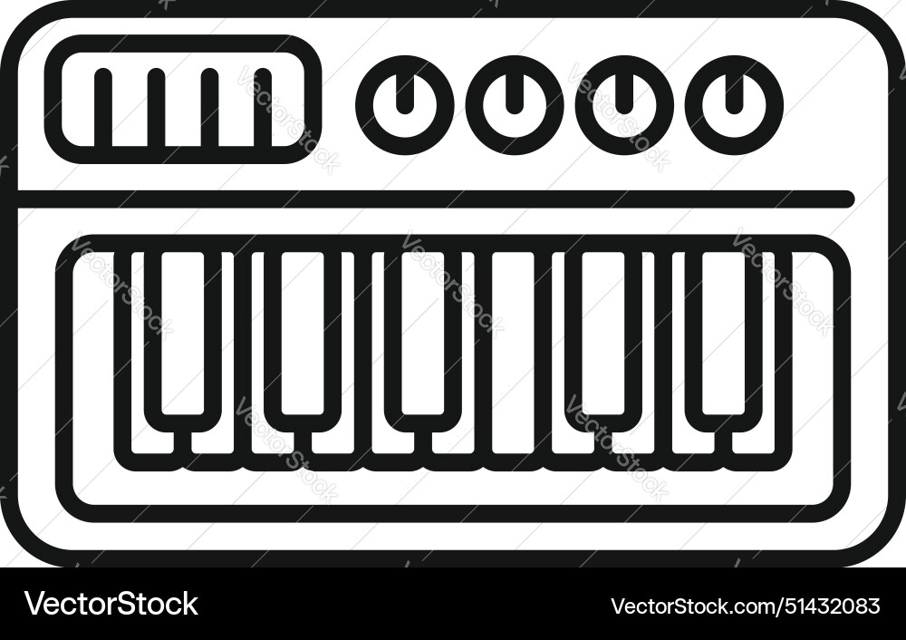 Outline of a classic piano keyboard Royalty Free Vector
