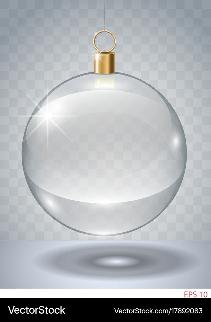 Transparent glass bauble Royalty Free Vector Image