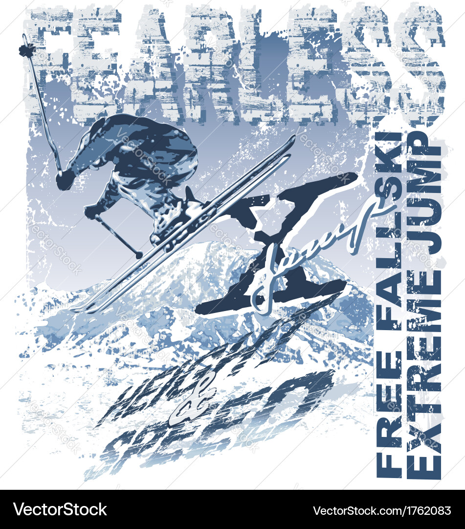 Winter Free Fall Ski Royalty Free Vector Image