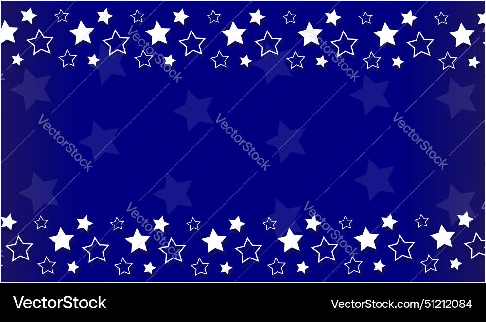 Blue background with stars blank template Vector Image