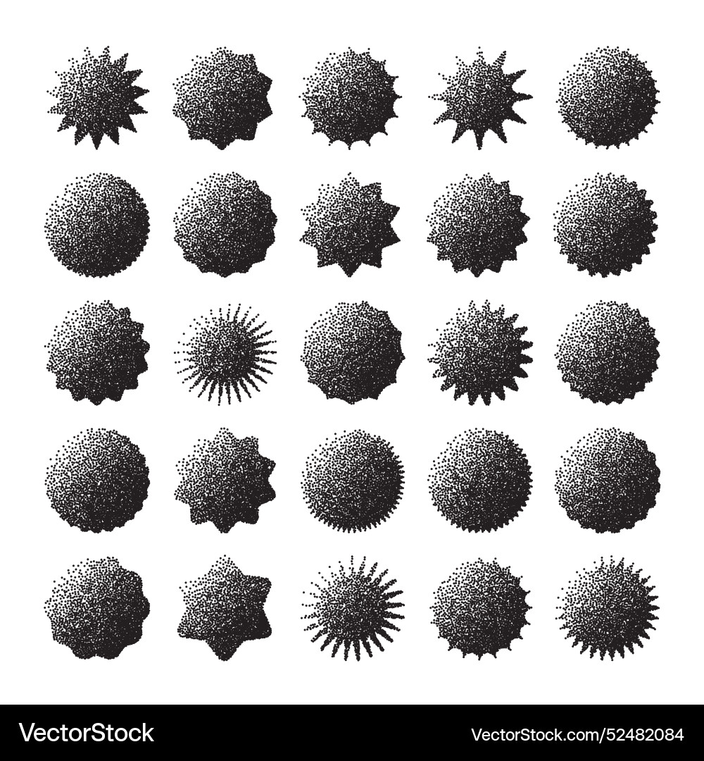 Brutalist geometric shapes dotted objects Vector Image