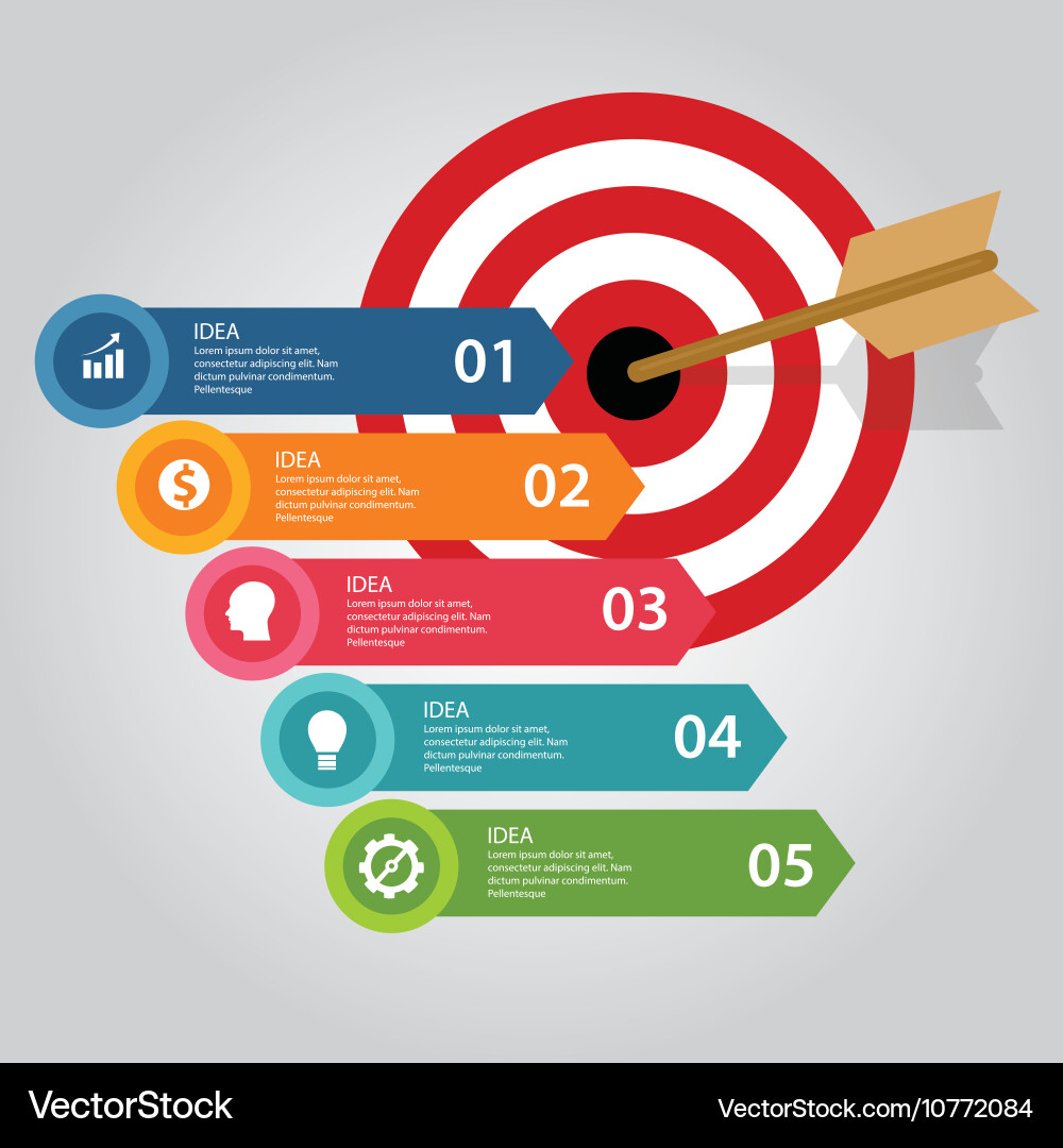 Business target infographic dart board arrow Vector Image