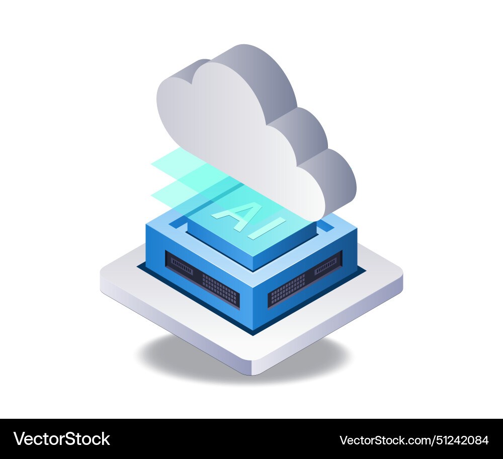 Cloud server artificial intelligence technology Vector Image