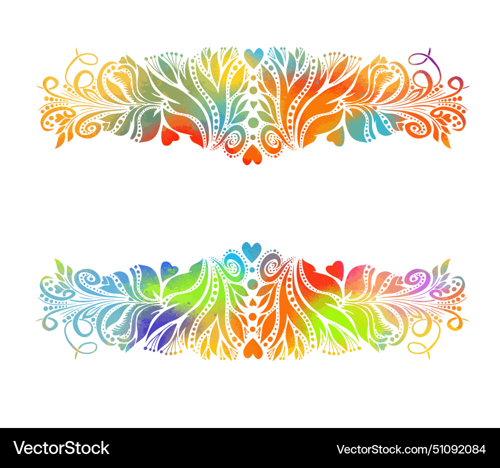 Colorful border pattern hand drawing not ai Vector Image