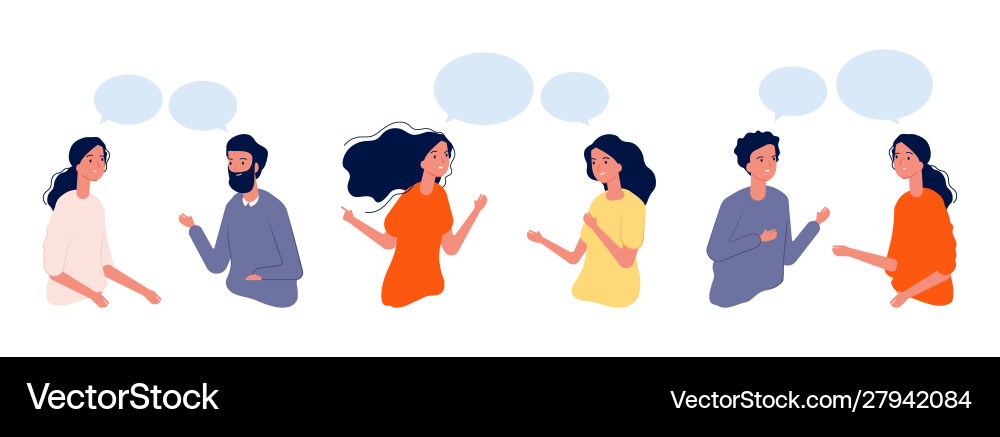 Communication concept flat people chatting Vector Image