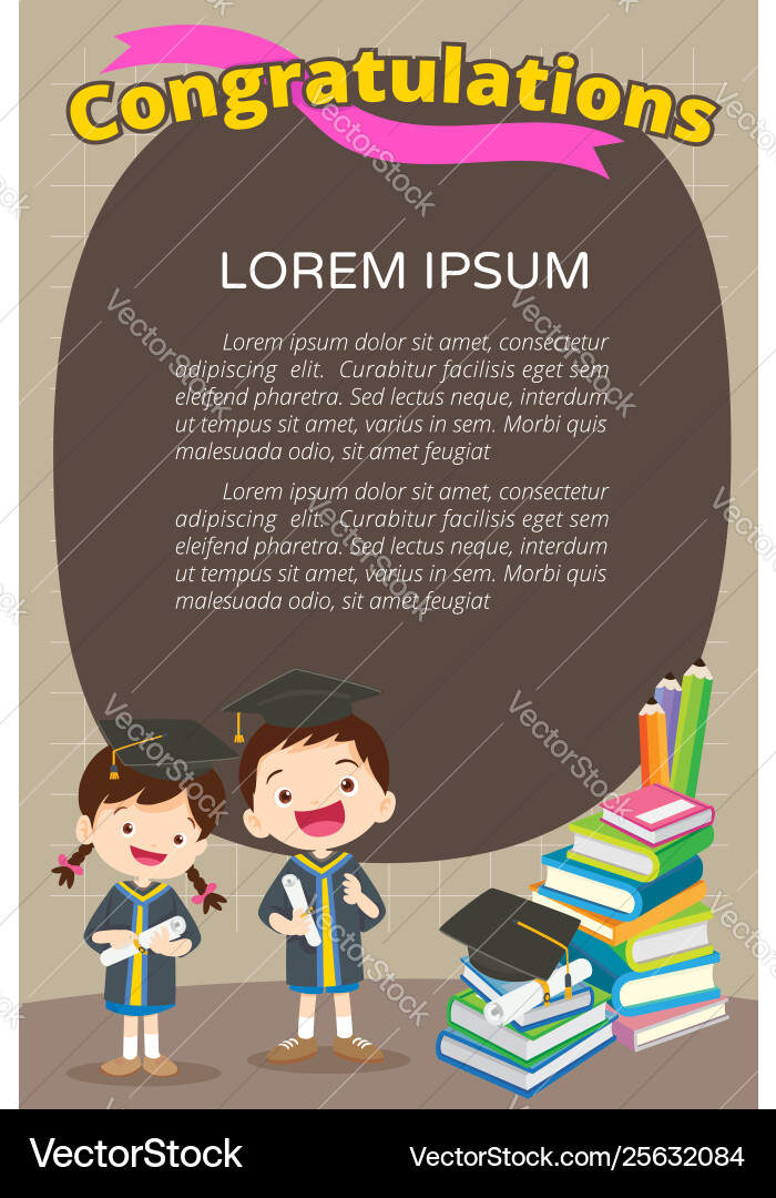 Congratulations students poster 3 Royalty Free Vector Image