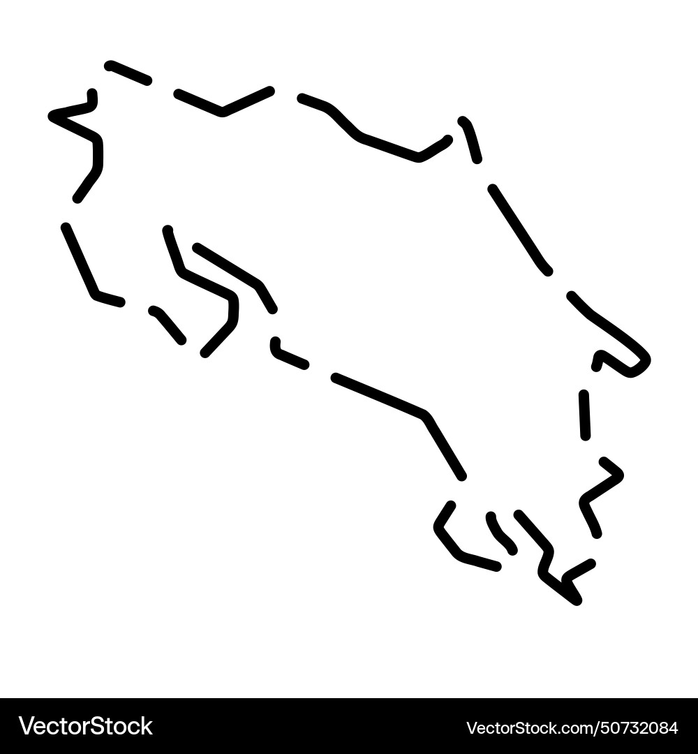 Costa rica simplified broken outline map Vector Image