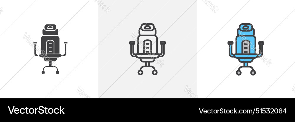 Gaming chair icon set linear modern game Vector Image
