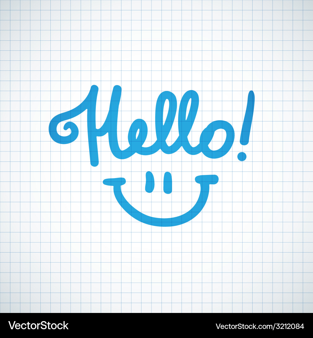 Handwritten Hello Note Royalty Free Vector Image