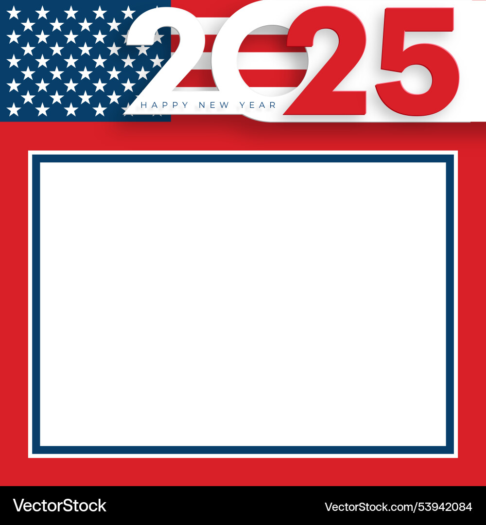 Happy new year 2025 festive pattern with america Vector Image