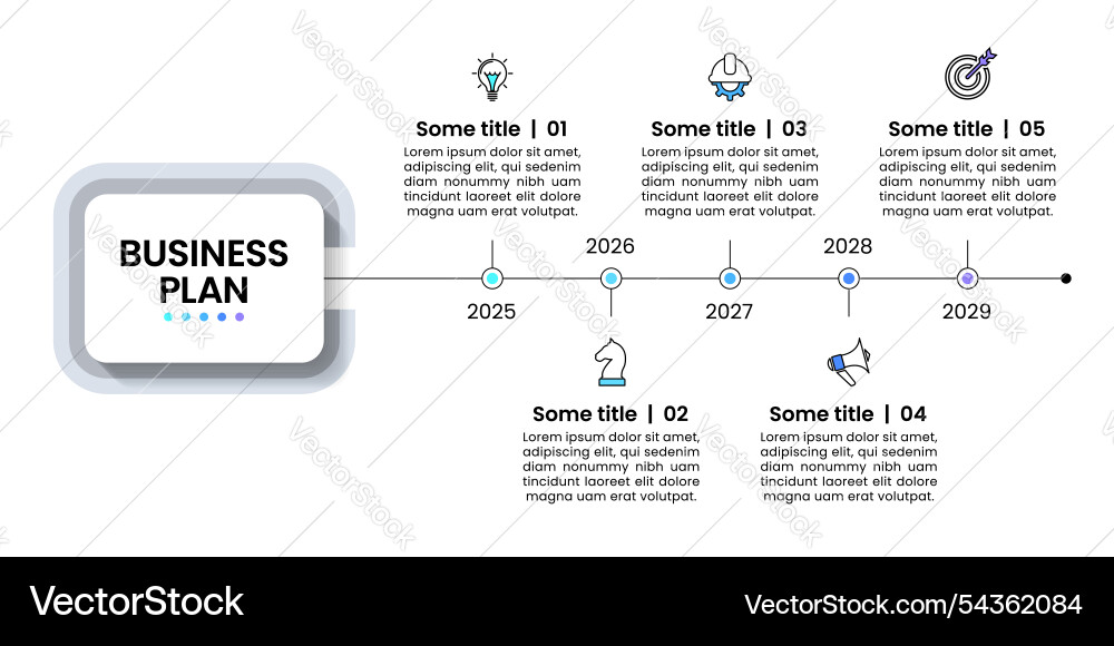 Infographic template business plan with line Vector Image