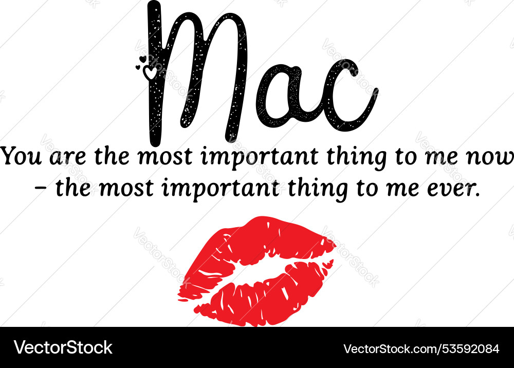 Mac name with lip Royalty Free Vector Image - VectorStock