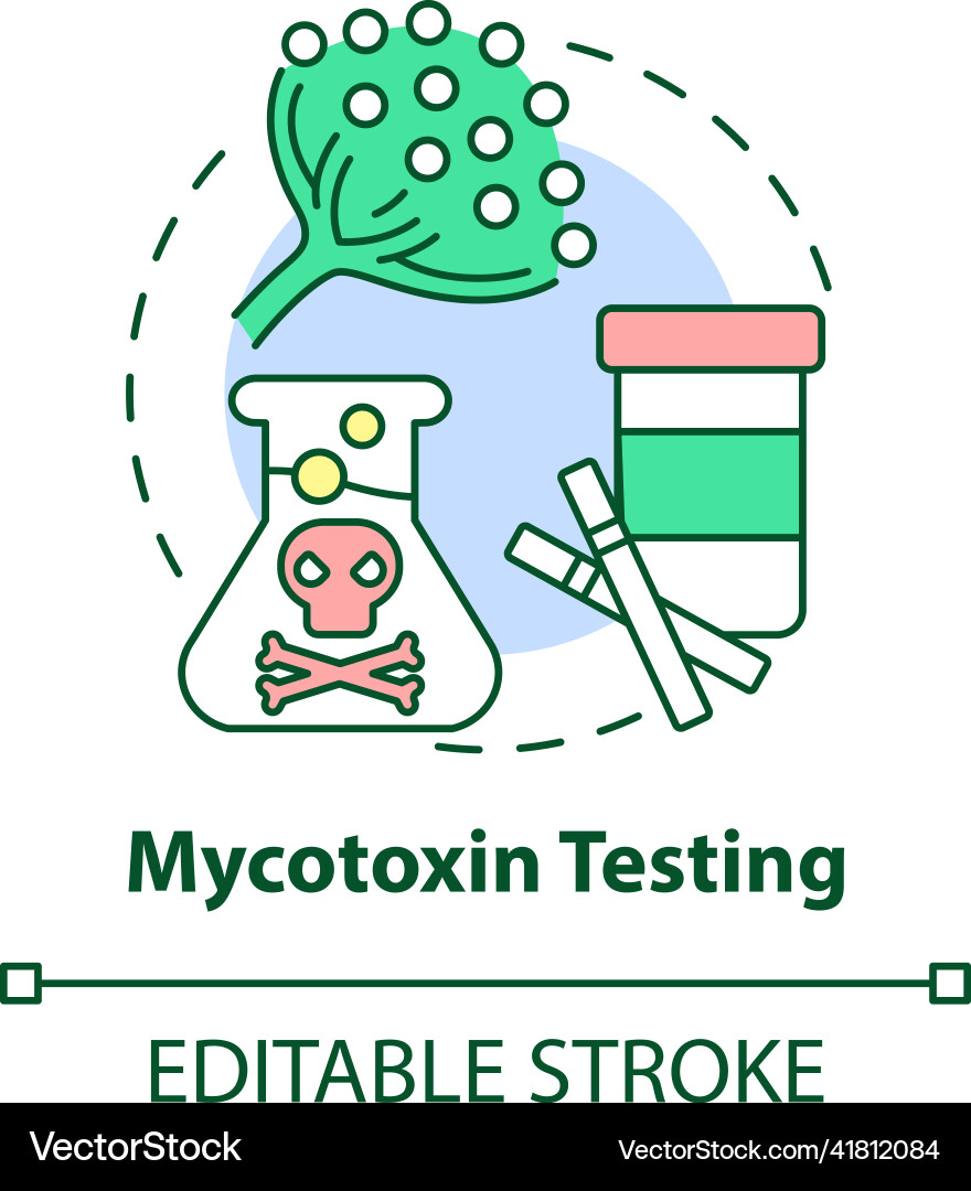 Mycotoxin testing concept icon Royalty Free Vector Image