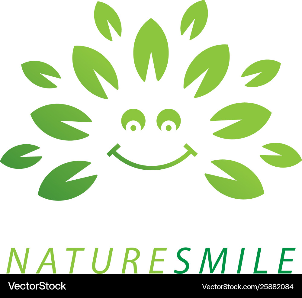 Nature smile logo Royalty Free Vector Image - VectorStock