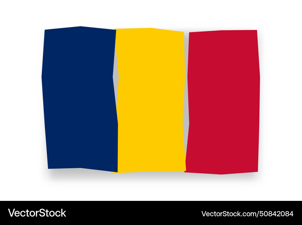 Papercut flag of chad Royalty Free Vector Image