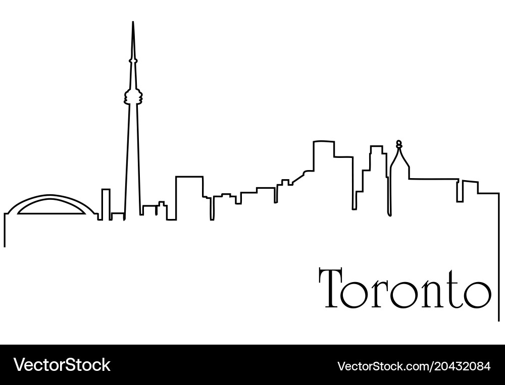 Toronto city one line drawing Royalty Free Vector Image