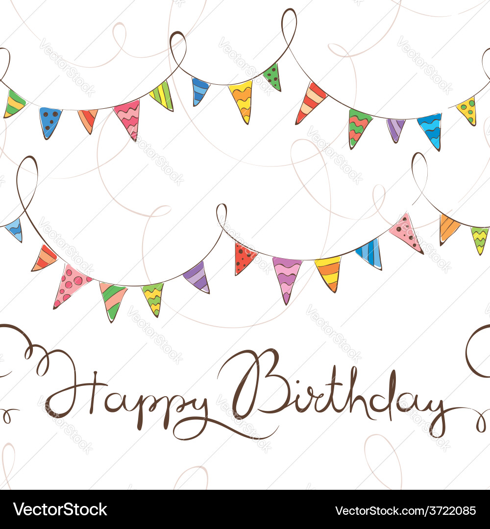 Birthday Celebration Flags Pattern Royalty Free Vector Image