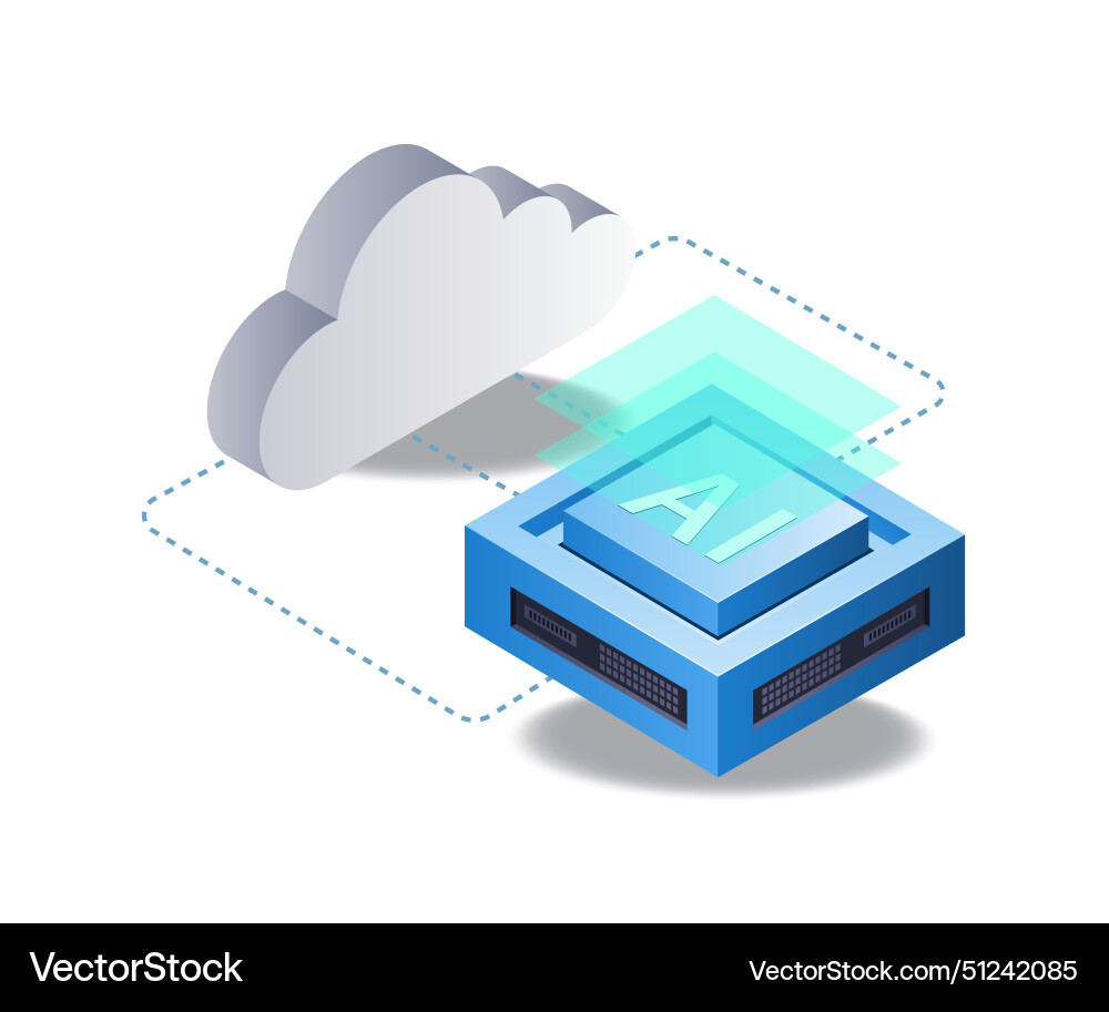 Cloud server artificial intelligence technology Vector Image