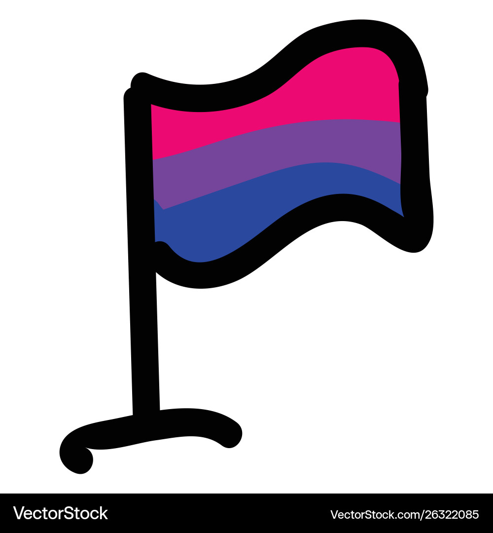 Cute bisexual flag cartoon Royalty Free Vector Image