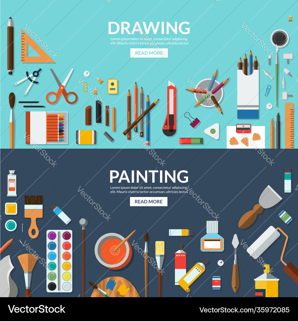 Drawing and painting fine art creative process Vector Image